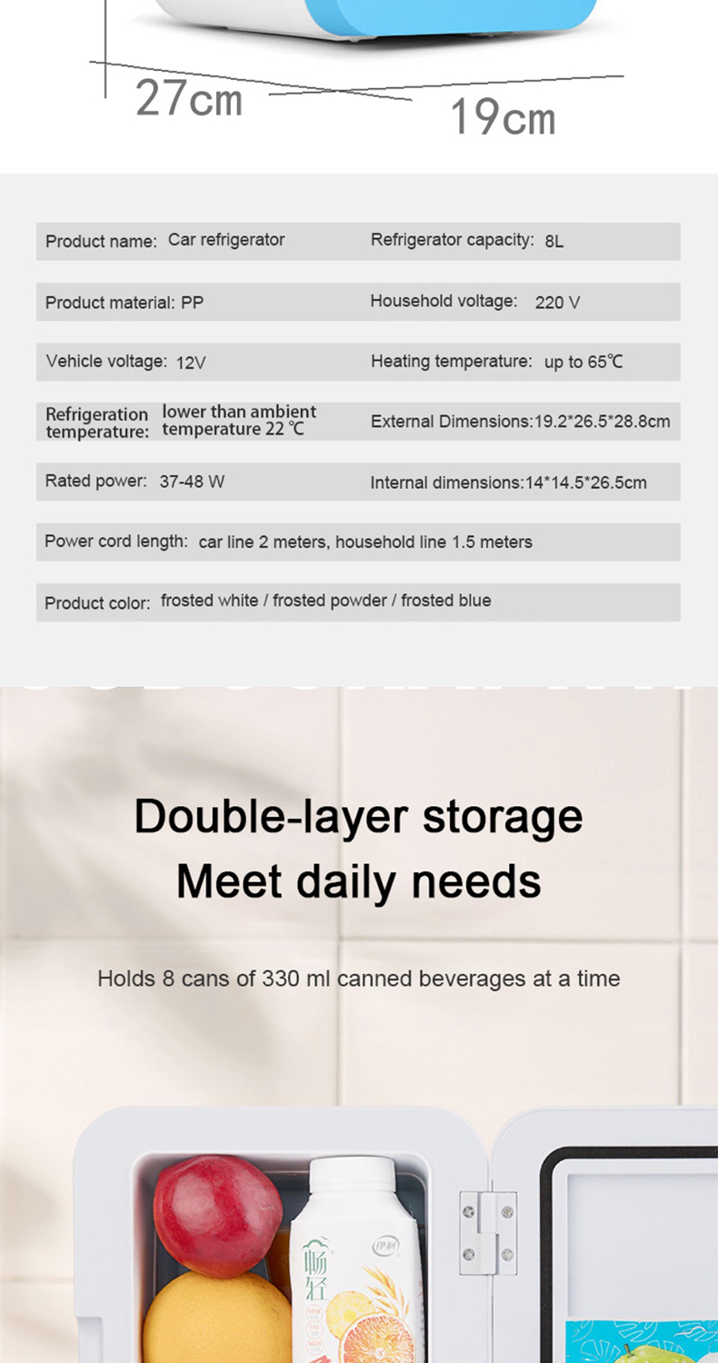 Mini Fridge Refrigerator for Bedroom Skincare Fridge 8L Small ...