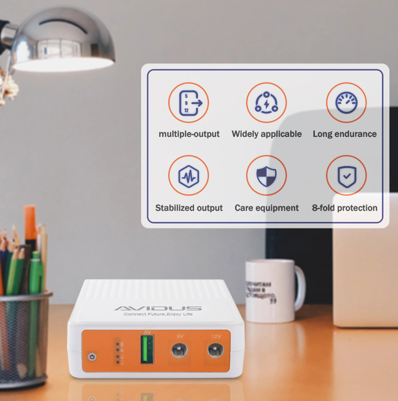 AVIDUS 12V 1.5A 10400mAh UPS Battery Backup for WiFi Router Modem and ...