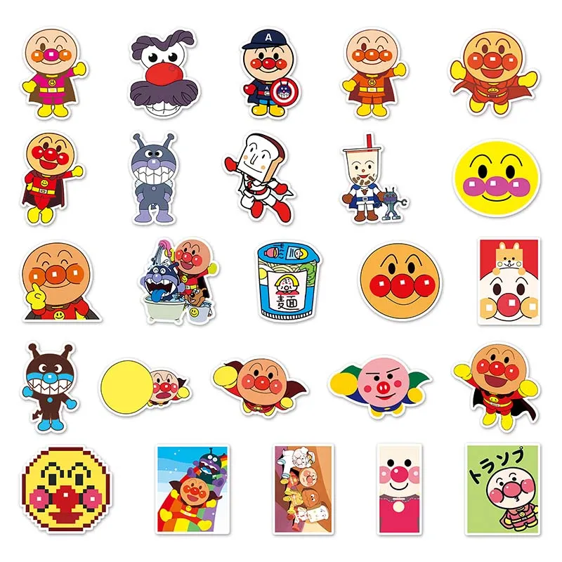 52pcs Anime Anpanman Stickers Cute Cartoon Kids Decals Toy Phone Water ...