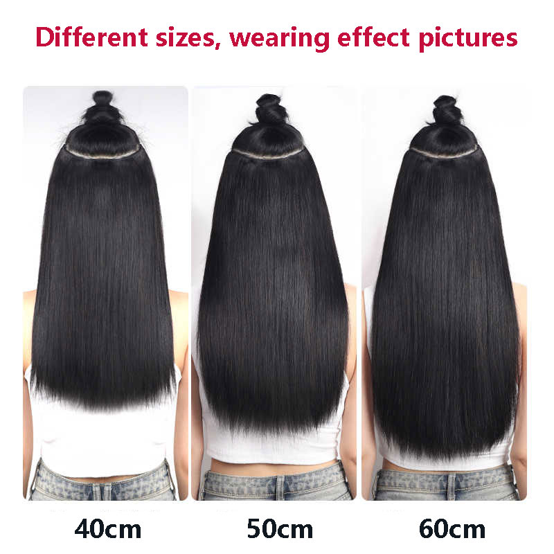 40cm/50cm/60cm Long Straight Hair Extensions - 160g Thickened 5-Clip ...