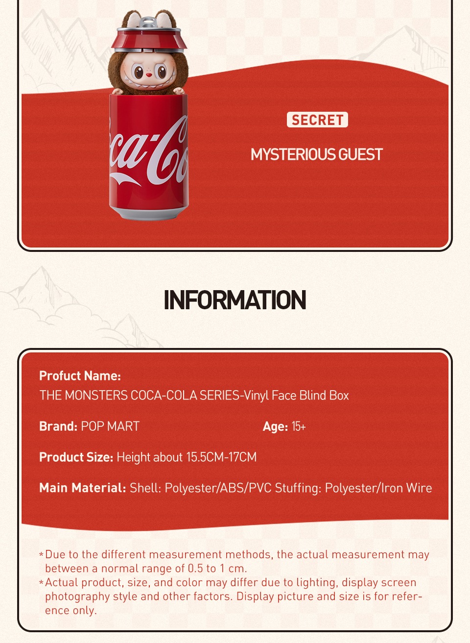 POP MART LABUBU Coke THE MONSTERS COCA-COLA SERIES-Vinyl Face Blind Box ...