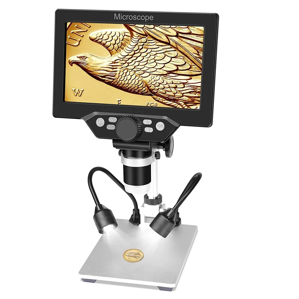 7‘’ Digital Microscope 1200X Zoom 12MP HD Electronic Microscopes Camera ...