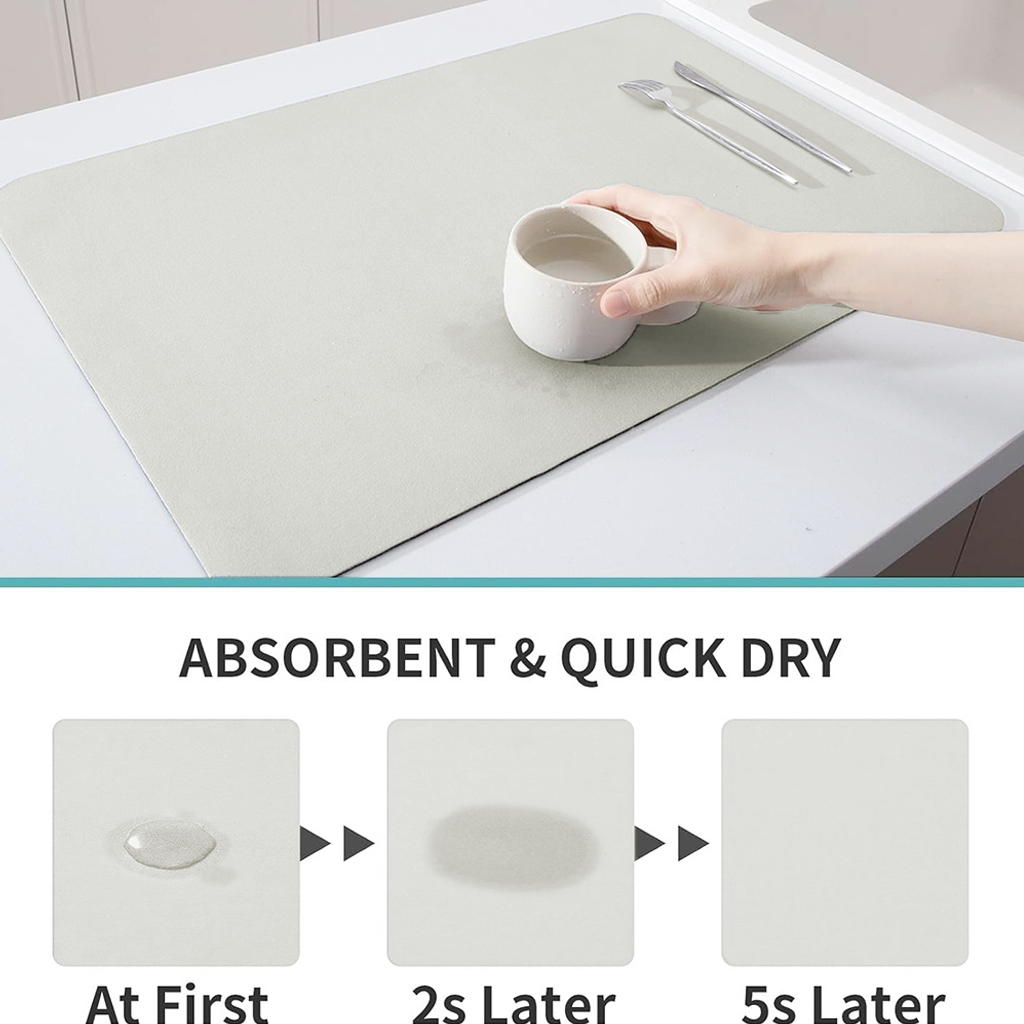 Absorbent Mats Pads Coffee Dish Large Kitchen Absorbent Draining Mat ...