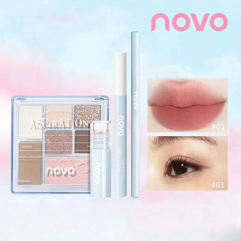 NOVO Makeup Set,Eyeshadow Palette Eyeliner Pencil Eyebrow pencil Lip ...
