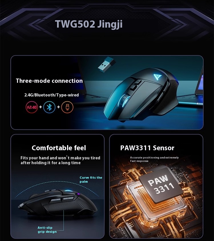 Taidu TWG502 Wireless Mouse PAW3311 Lightweight Three Mode Game Mouse ...