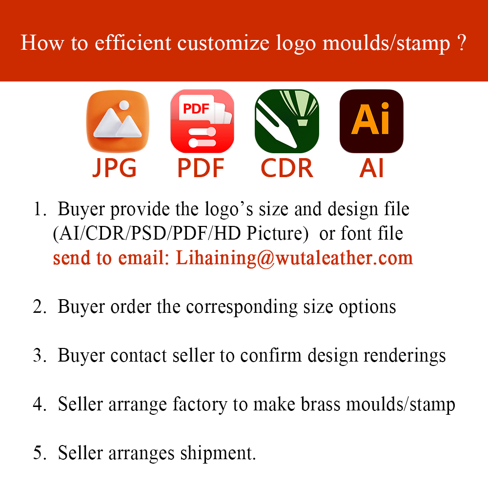 WUTA Customized Leather Brass Stamp Custom Logo Copper Mold Leather ...