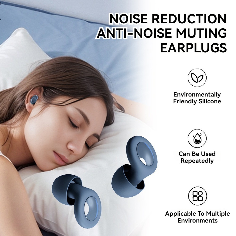 Noise Cancelling Earplugs, Super Soft Silicone, 27 dB Noise Reduction, Reusable for Sleep, Work ...