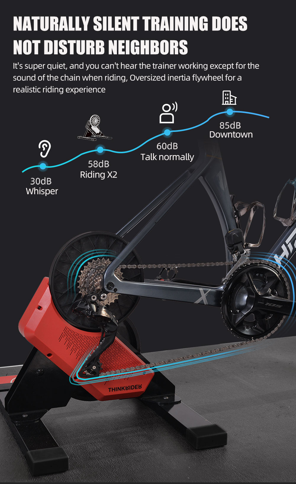 ThinkRider X2/X2MAX Smart Bike Trainer MTB Road Bicycle home trainer ...