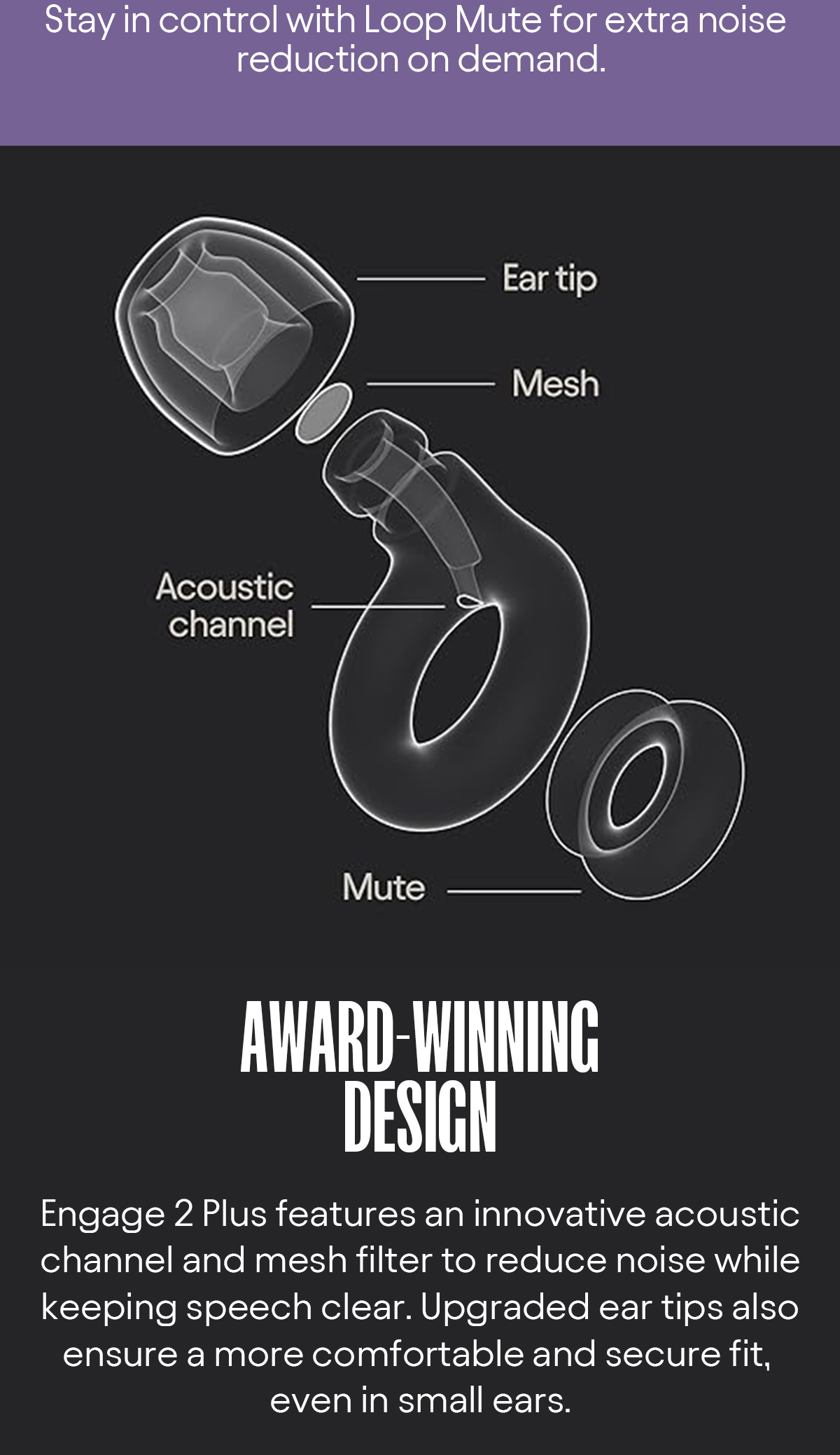 Loop Engage 2 Plus - High-Fidelity Noise Reducing Earplugs (16+9 dB ...