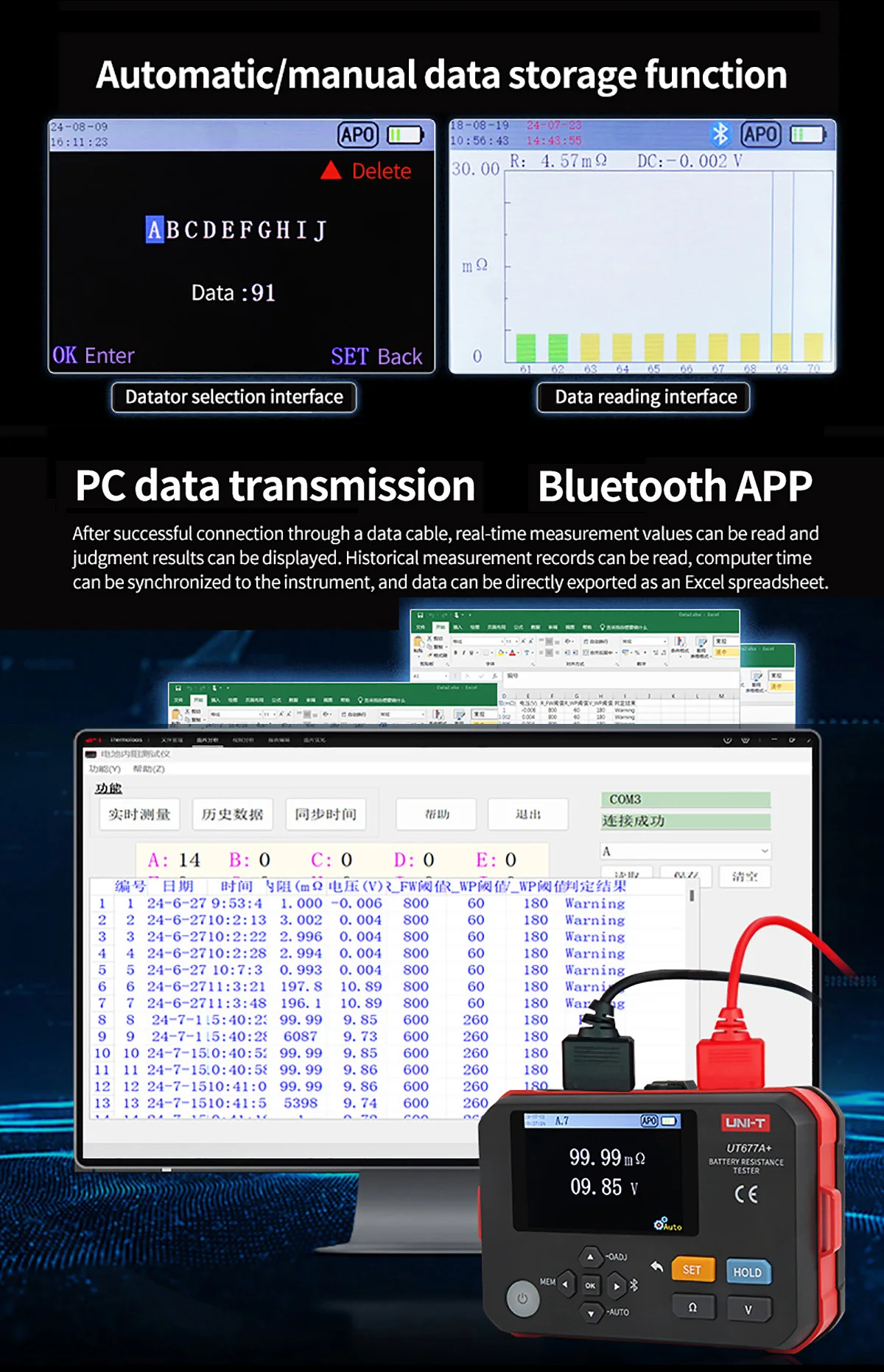 UNI-T UT677A+ Battery Test Battery Internal Resistance Test Internal ...