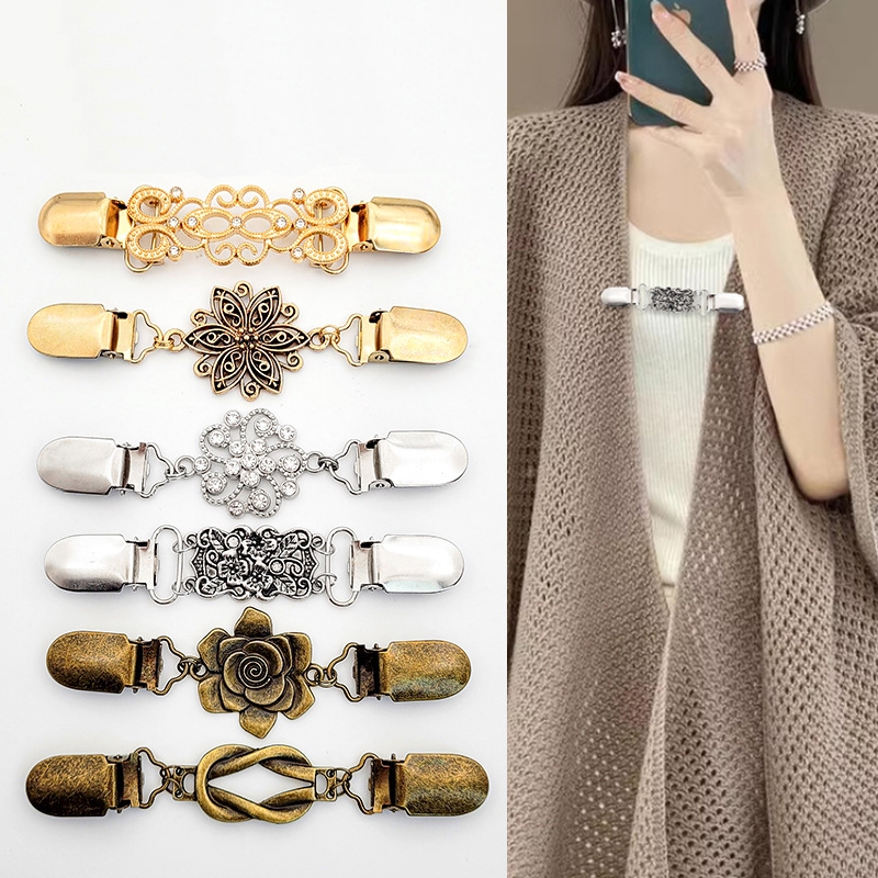 Shawl Clip, European and American Retro Sweater Clip, Women's Diamond ...
