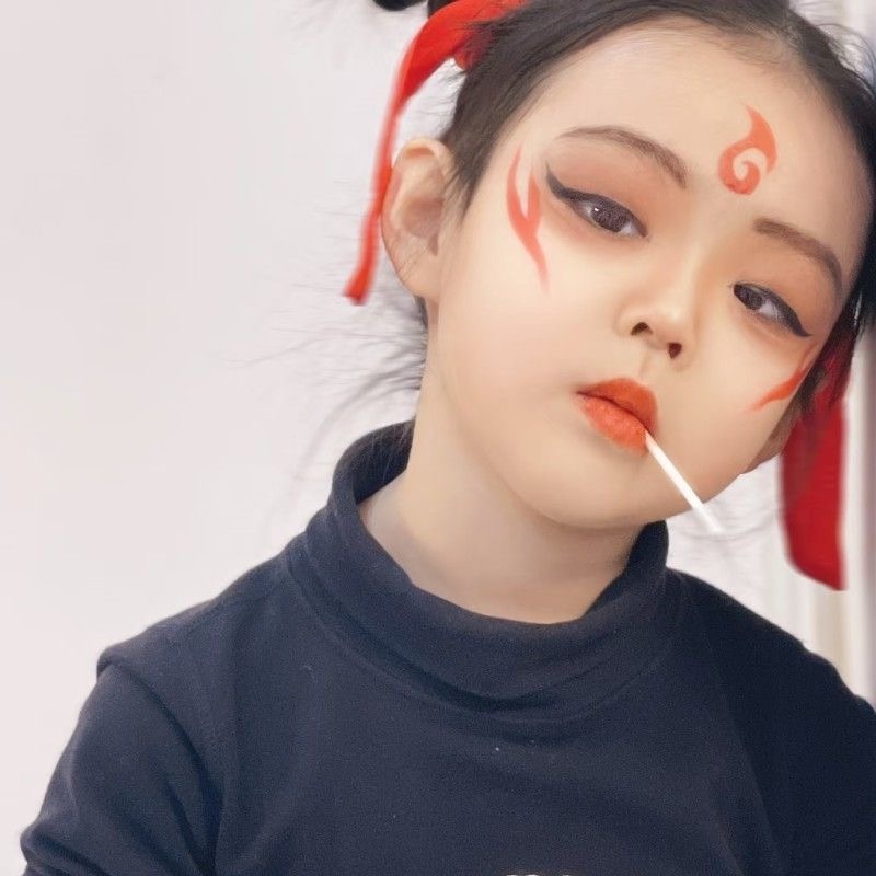 Movie Ne Zha Series Red Eyebrow Pattern Tattoo Cute Facial Tattoo Lasts ...