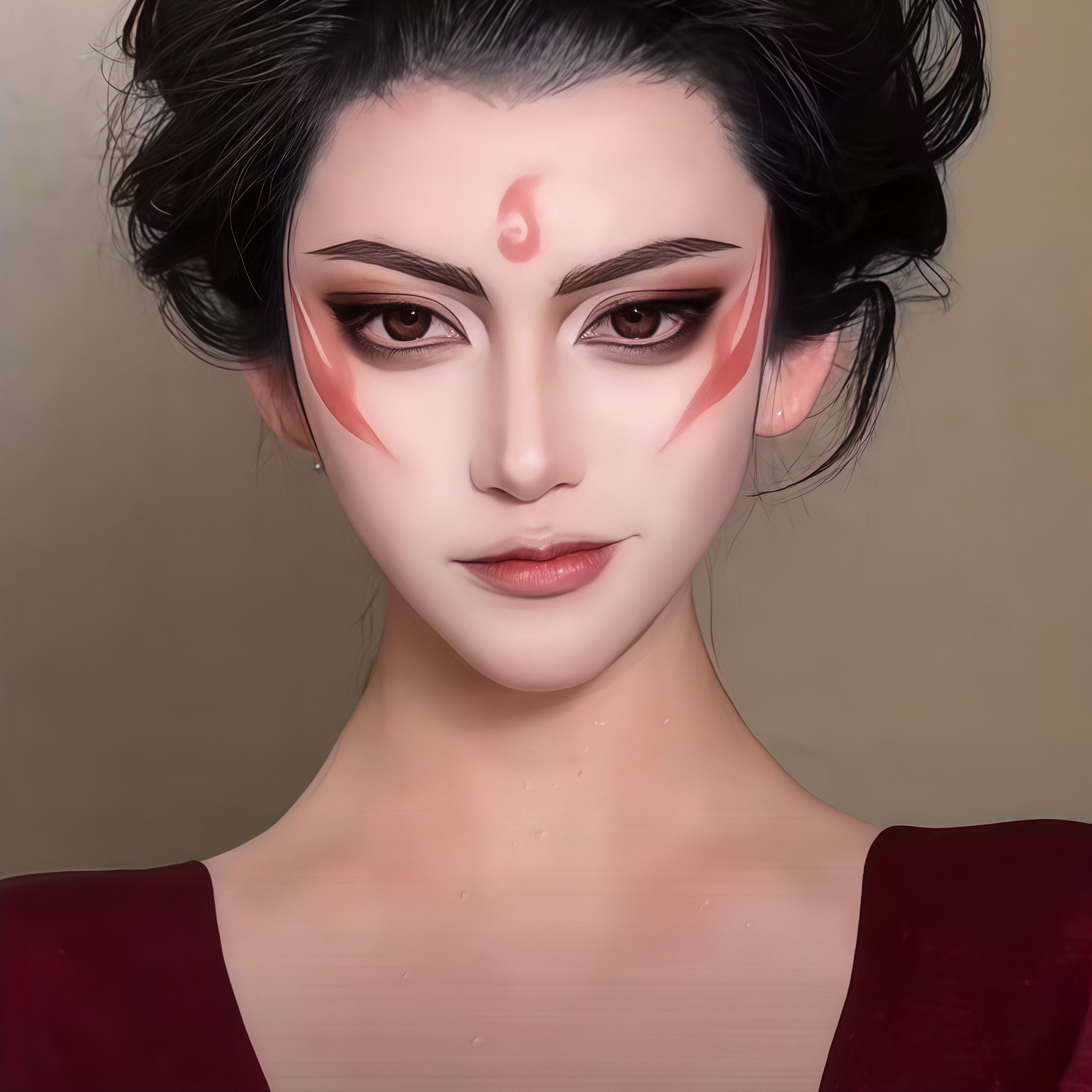 Movie Ne Zha Series Red Eyebrow Pattern Tattoo Cute Facial Tattoo Lasts ...