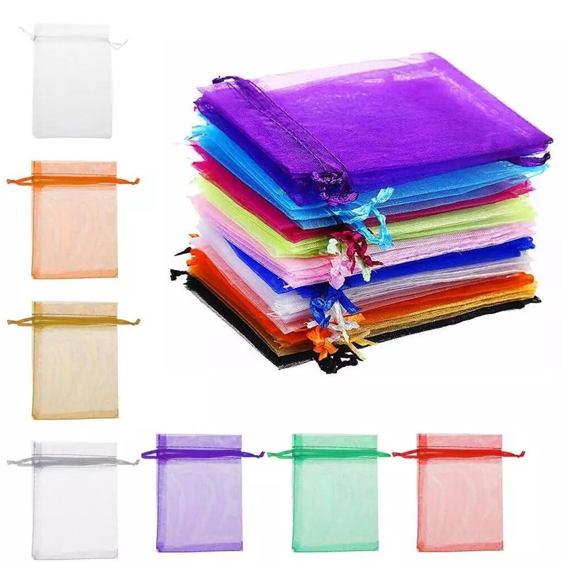 Solid Color Pearl Gauze Bag Bundle Pocket, Organza Candy Bag Gift ...