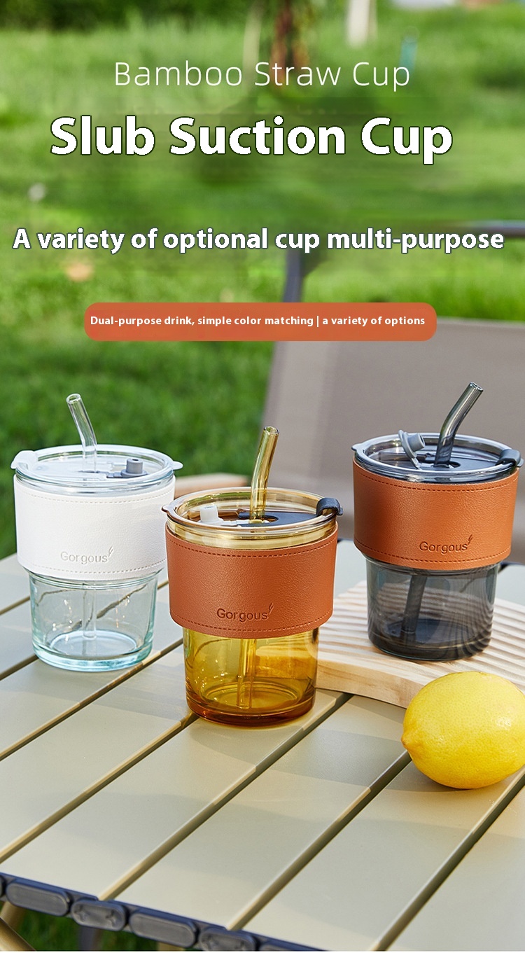 Wheat Field Life Store Compressor Bamboo Cup High-value Glass Water Cup ...