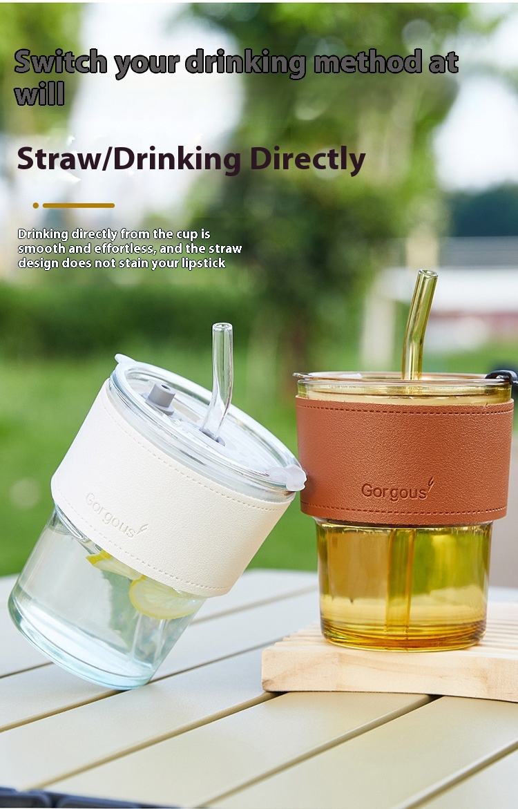 Wheat Field Life Store Compressor Bamboo Cup High-value Glass Water Cup ...