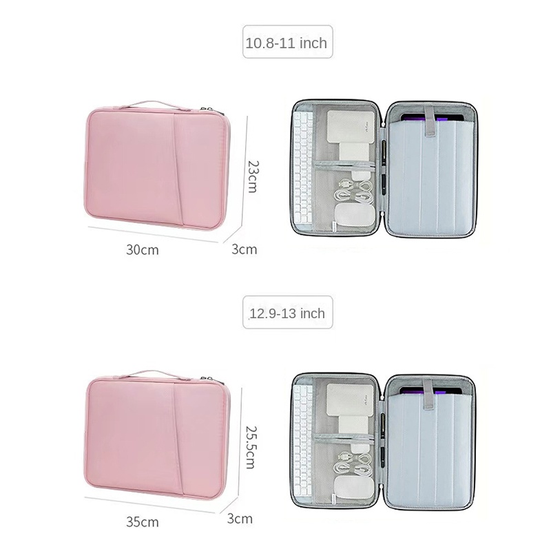 Waterproof Tablet Bag Multi Layer Padded Shockproof Carrying Case iPad ...