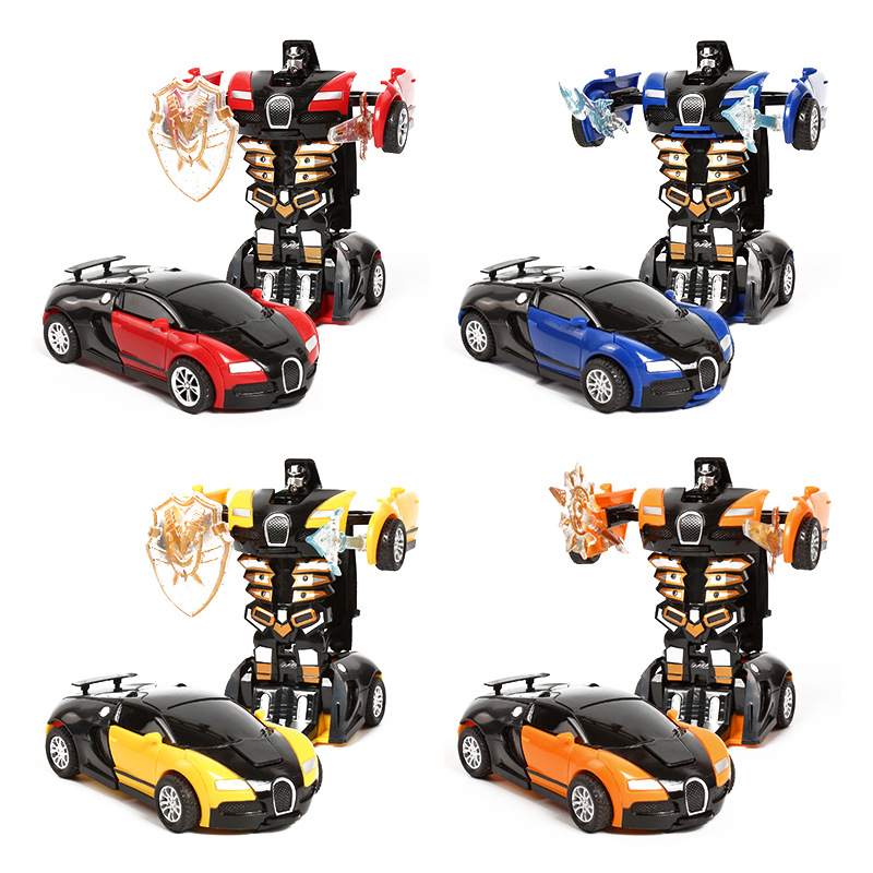 Transform Car Robot One-button Transforming Toy Car Inertia Collision ...