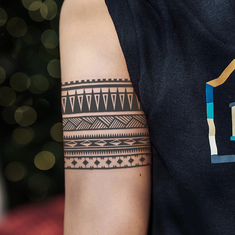 Arm Band Line Temporary Tattoo Sticker Waterproof & Long-Lasting Semi ...