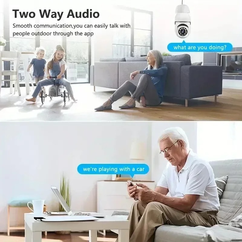 Surveillance Security Camera 360 Degree Phone Control Voice Chat Home ...