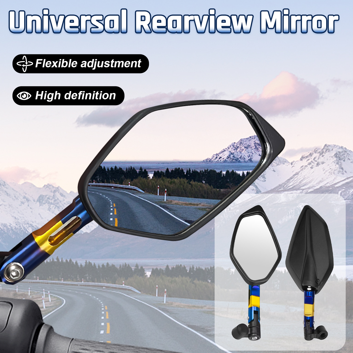 Universal Side Mirror 2tone CNC Short Stem Made IN Thailand Motorcycle ...