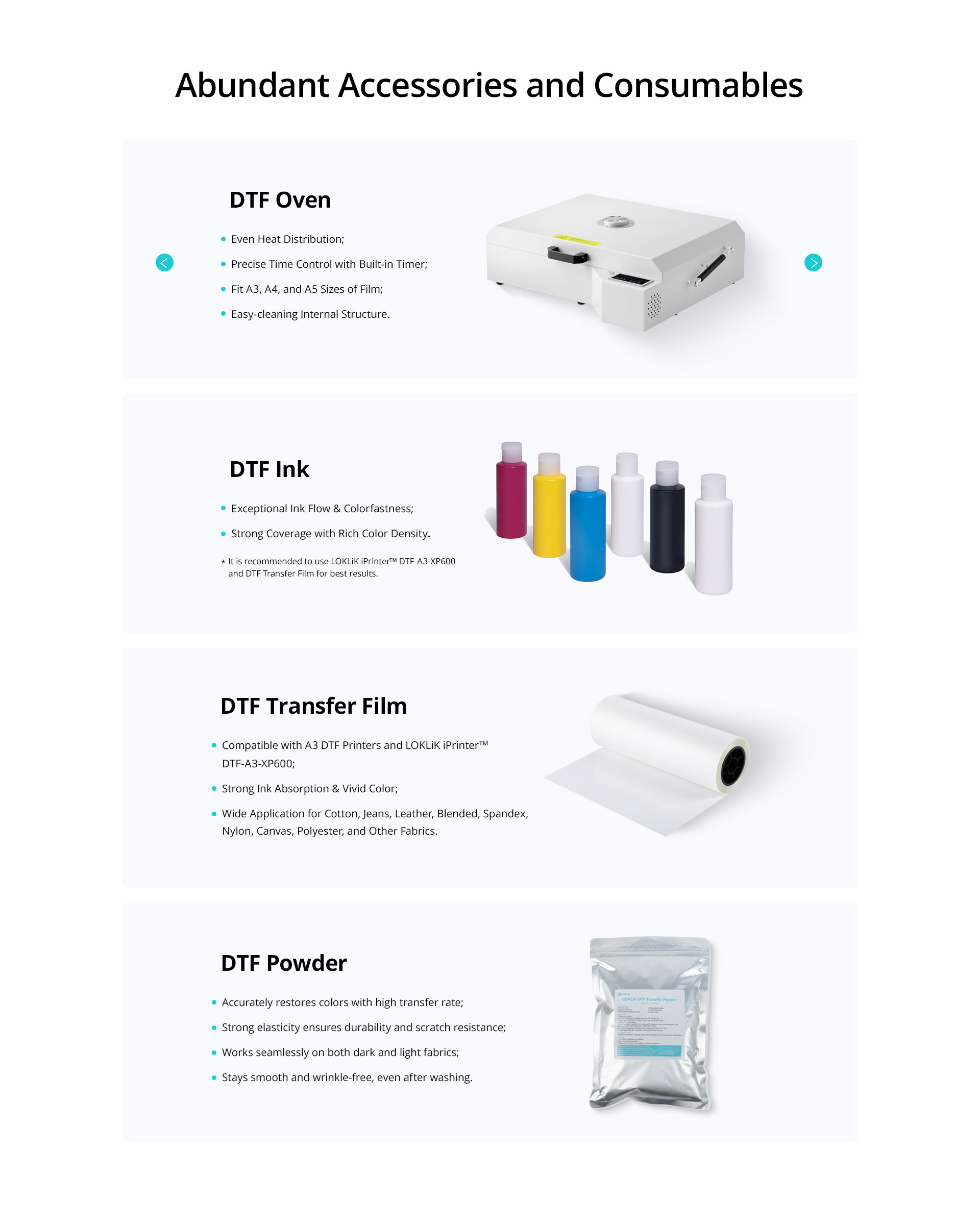 LOKLiK DTF Printer Direct-to-Film Printer with DTF Transfer Film White ...