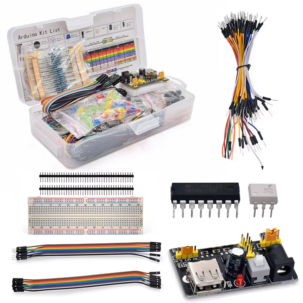 830 Breadboard Set Tie-points Breadboard Set DIY Electronic Component Basic Starter Kit Resistor ...