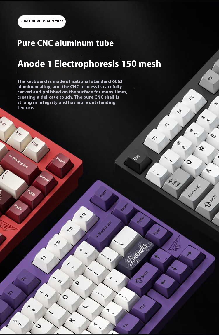 WEIKAV D75 Aluminum Wireless Mechanical Keyboard 75% Hot swappable RGB ...