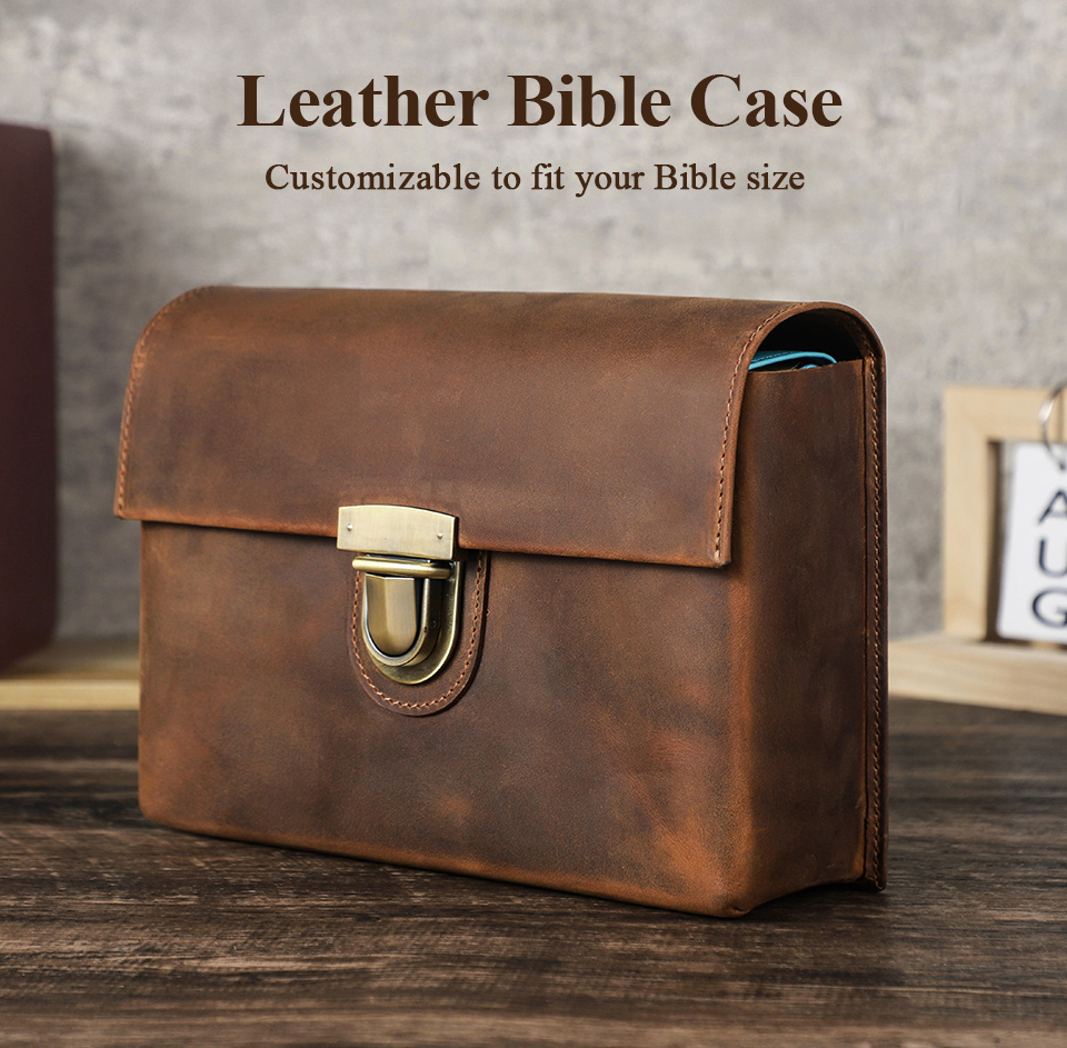 Hiram Genuine Leather Bible Cover Sturdy and Affordable Bible Book ...
