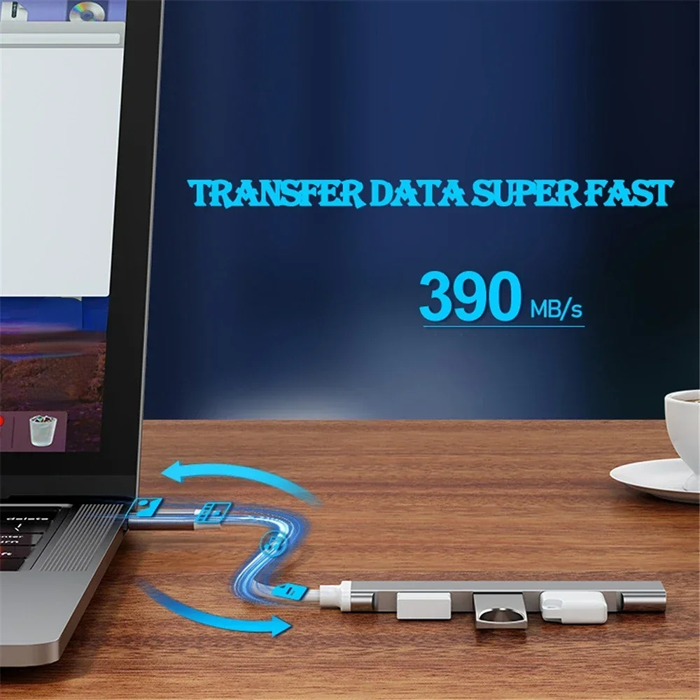 USB Hub Mini 4 Port OTG Type C Splitter High Speed 5Gbps For PC Laptop ...
