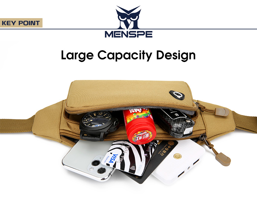 MENSPE Sports Waist Bag Men’s Waist Belts Bag Unisex Cross Body Bag ...