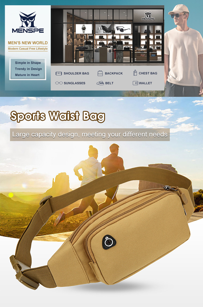 MENSPE Sports Waist Bag Men’s Waist Belts Bag Unisex Cross Body Bag ...
