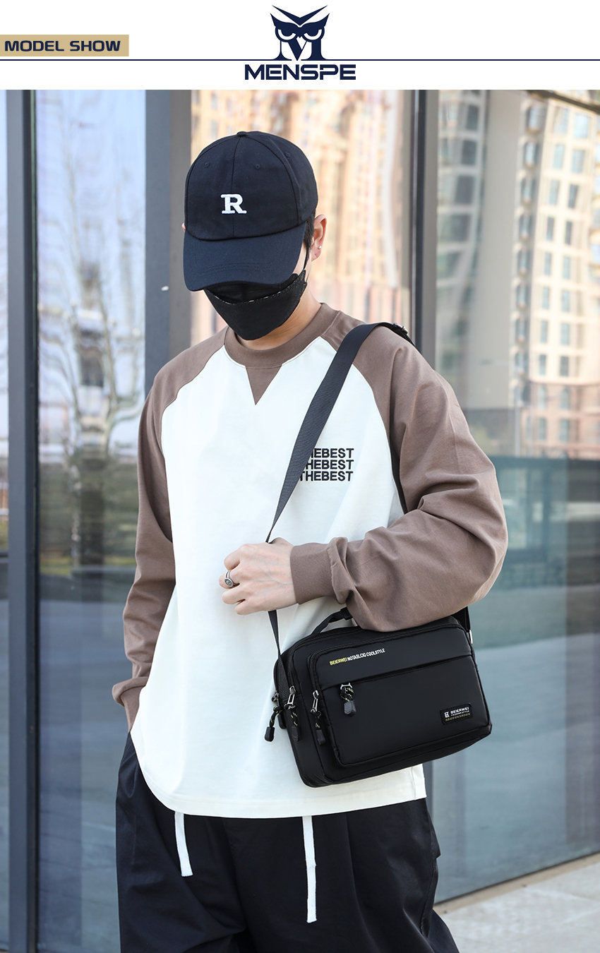 MENSPE Men's Bag Stylish Shoulder Bag Large Capacity Messenger Bag ...