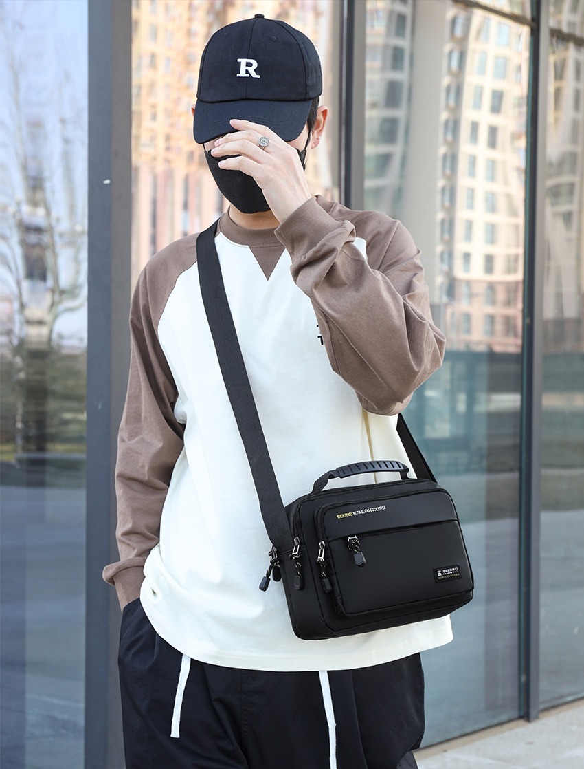 MENSPE Men's Bag Stylish Shoulder Bag Large Capacity Messenger Bag ...