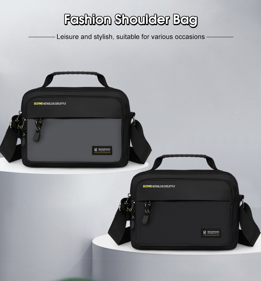 MENSPE Men's Bag Stylish Shoulder Bag Large Capacity Messenger Bag ...