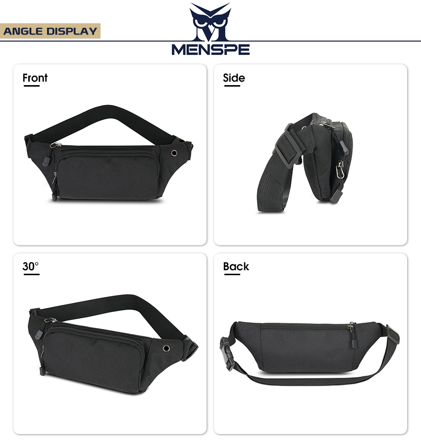 MENSPE Men’s Waist Bag Sports Waist Belts Bag Unisex Cross Body Bag ...