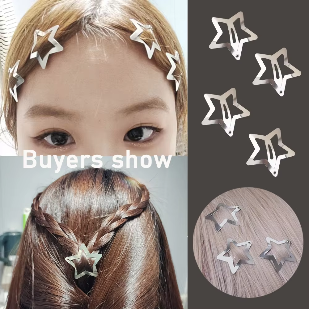 5/10/20PCS Elegant Star Hair Clips - Korean INS Style Silver BB Clips ...