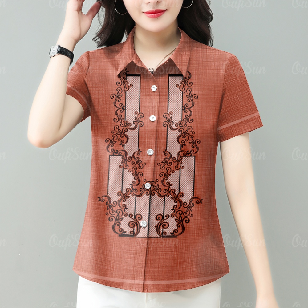 2025 Asean Attire For Women Women's Retro Ethnic Style Shirt Barong ...