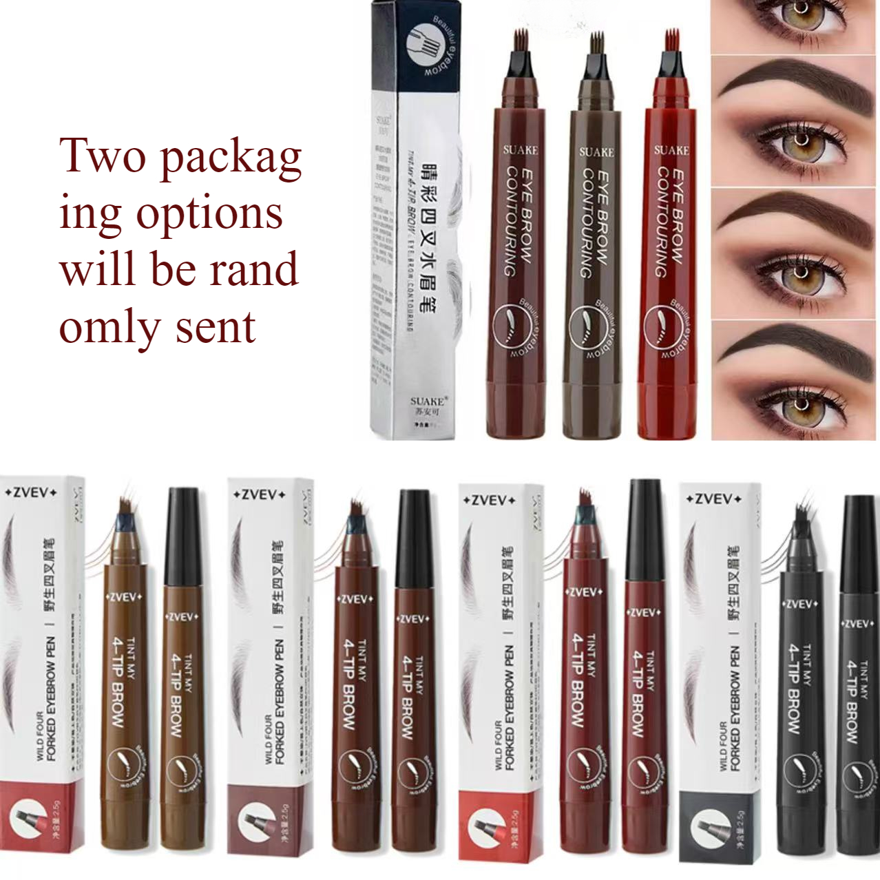 Waterproof Liquid Eyebrow Pencil 5-Color, Long-Lasting, Natural ...