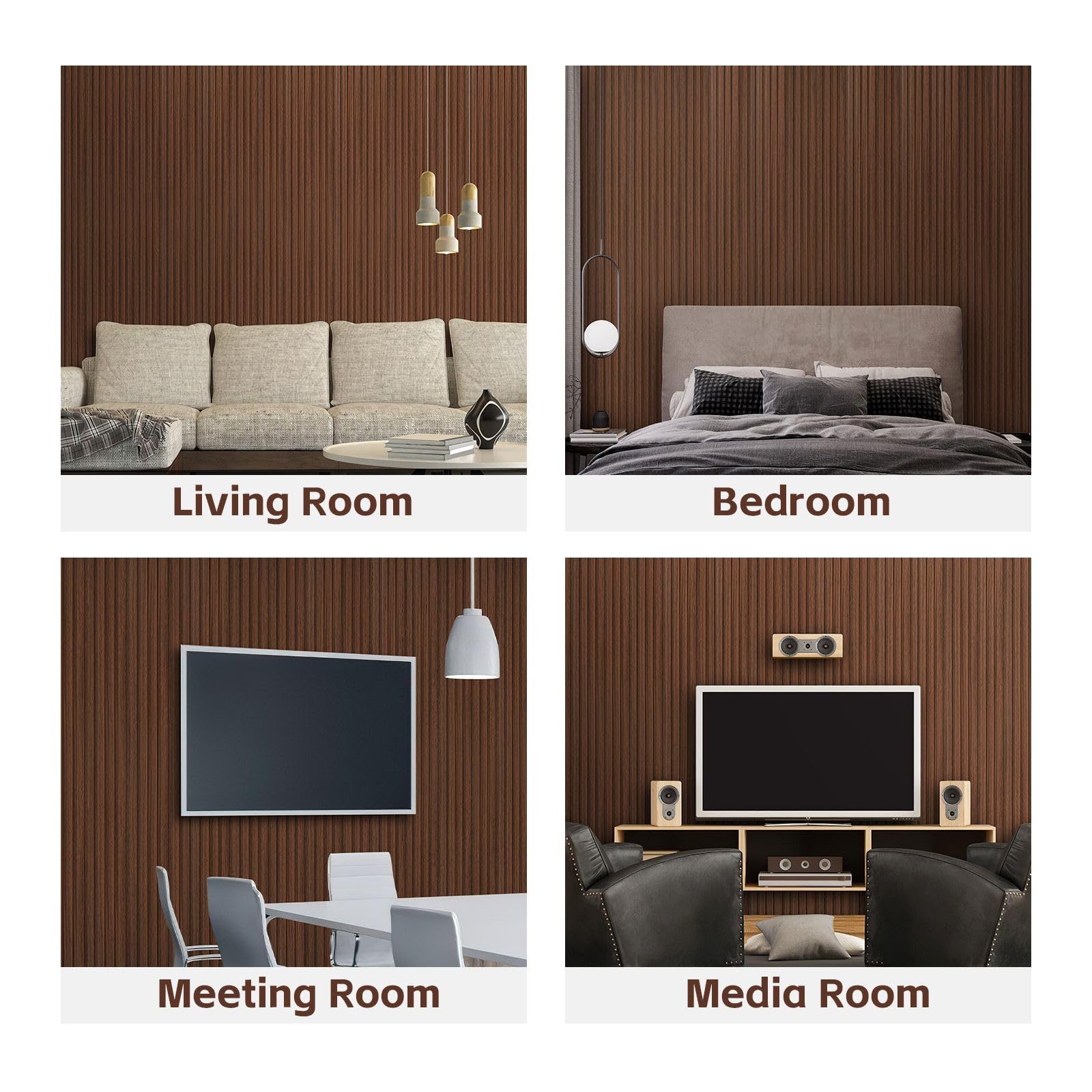 IMUTO Premium Wood Wall Panel Fluted Wall Panel PVC Wall Panel TV Background Wall Furniture ...