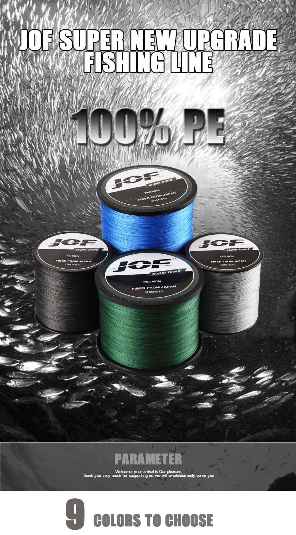 Jof Braid 4 300m 500m 1000m Original Color Green 4 Braided Fishing Line ...