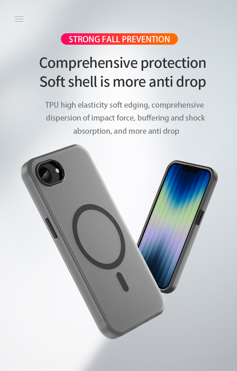 black Case for iPhone 16E/SE4 SE3 SE2 7 8 PhoneCase magnetic charge ...