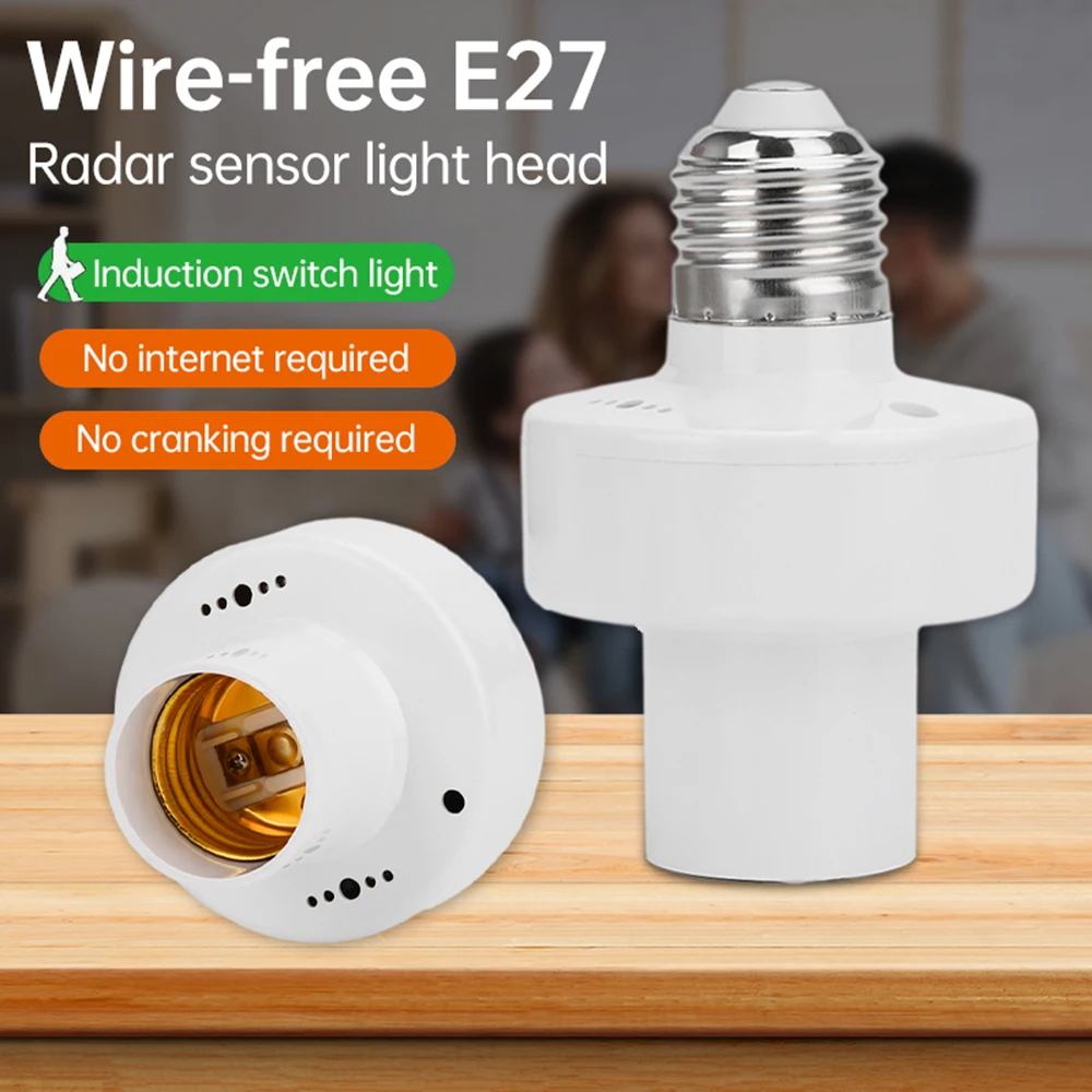 [Local Shipment] E27 Smart Radar Sensor Lamp Holder 360 Degrees PIR ...