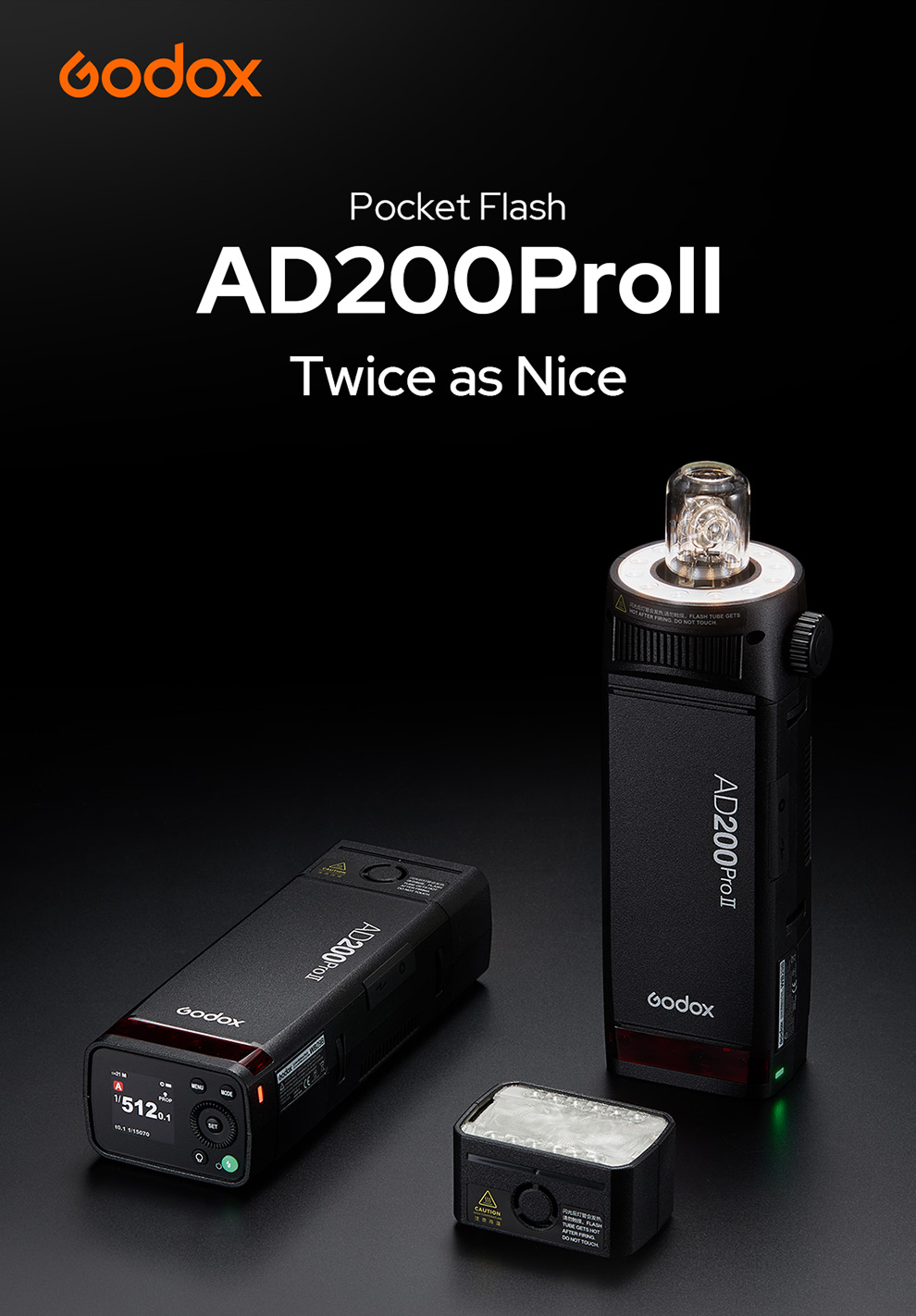 Godox AD200Pro II Flash Pocket Existing TTL Flash, One-Tap Pairing with ...