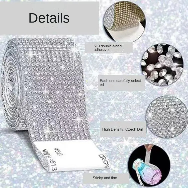 Self Adhesive Diamond Strip, 1 Yard DIY Rhinestone Backing for Craft ...