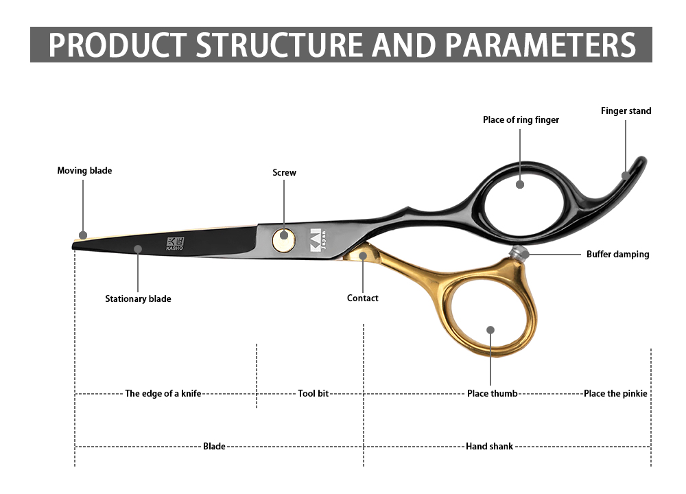Ready Stock Kasho 440C Hair Cutting Scissors Japan Barber Tooth Scissors Flat Scissors for Salon ...