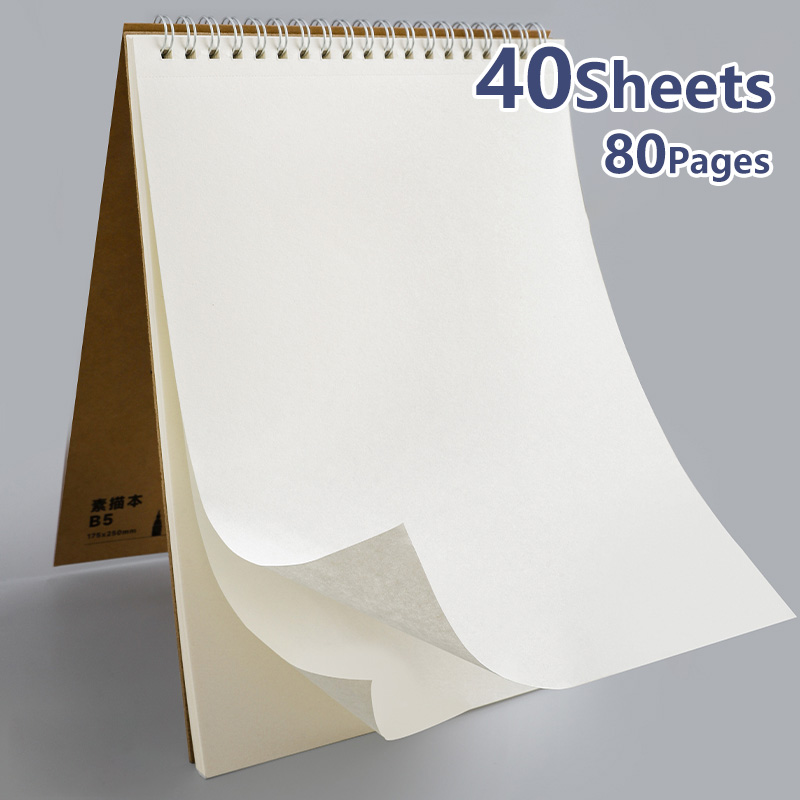 A4/B5 80Pages Double Spring Sketchbook Black Kraft Blank Sketch Pad ...