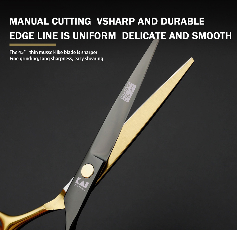 Ready Stock Kasho 440C Hair Cutting Scissors Japan Barber Tooth Scissors Flat Scissors for Salon ...