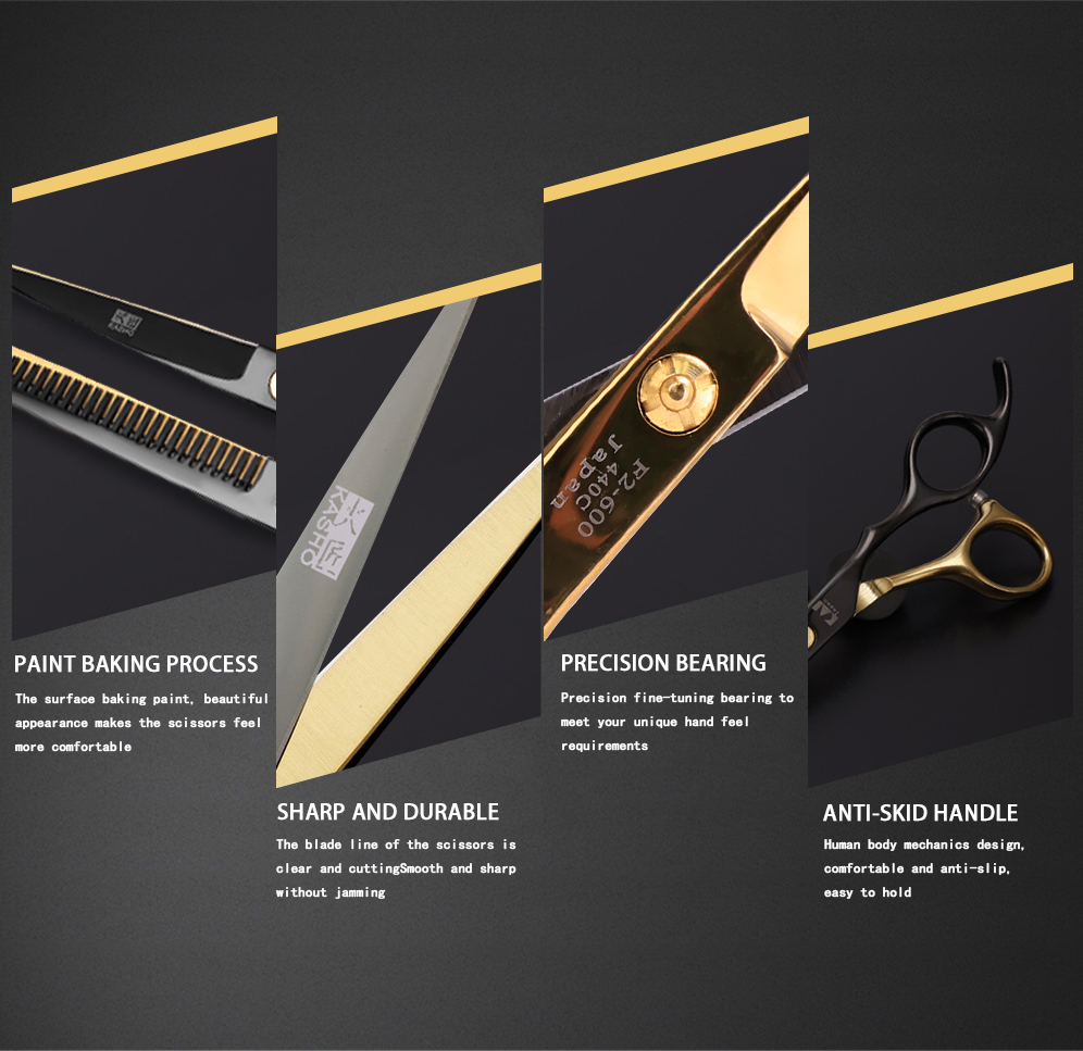 Ready Stock Kasho 440C Hair Cutting Scissors Japan Barber Tooth Scissors Flat Scissors for Salon ...