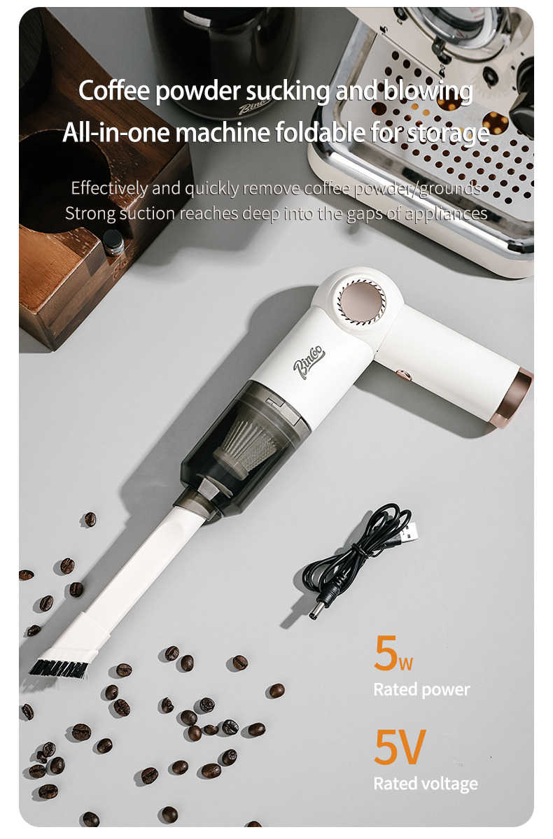 BINCOO Coffee Dust Vacuum Cleaner Small Wireless Rechargeable Dust ...